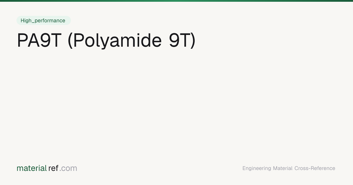 PA9T (Polyamide 9T) () — Composition, Properties & Equivalents ...